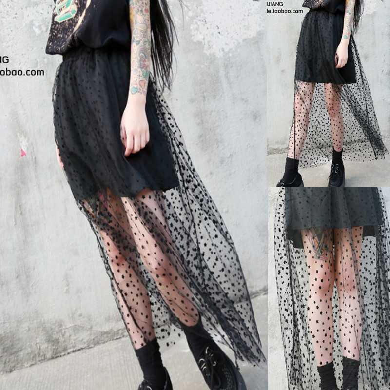 Season Skirts Super Beautiful Gauze Translucent Stars Falling ...