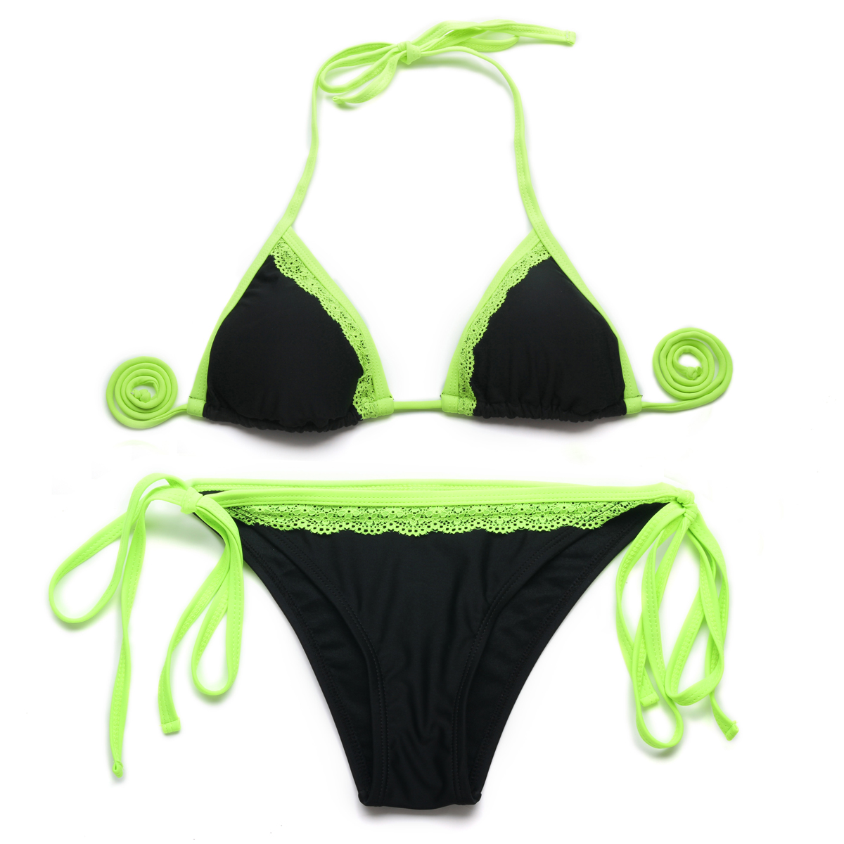 2015 Springs Bikini Sexy Black Bikini Three-point Bikini Nylon Lace ...